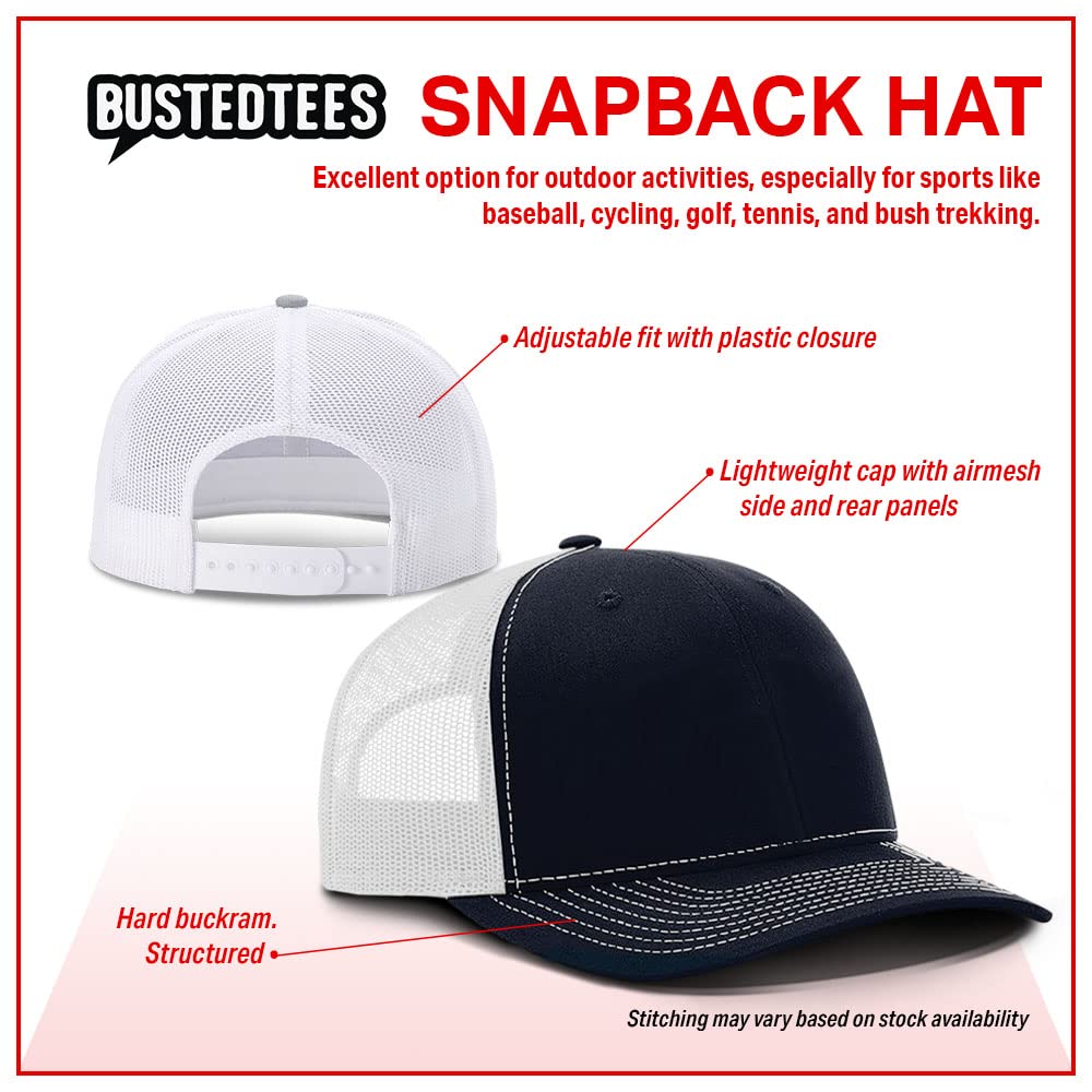 Falcon Outline - Cotton Snapback Hat - Breathable Mesh Side for Casual Wear & Outdoor Activities All Seasons - Baseball Cap Women and Men (Navy Front/White Mesh)