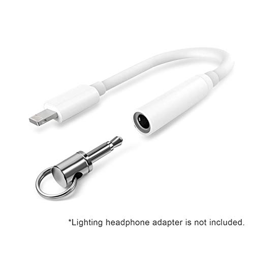 PeekaBear Headphone Jack Adapter Keychain Dongle Holder, Compatible with Lightning/USB Type-C to 3.5mm Audio Dongle Adapter Compatible for iPhone 14 13 12 11 XS XR X 8 7, Support All iOS [3-Pack]