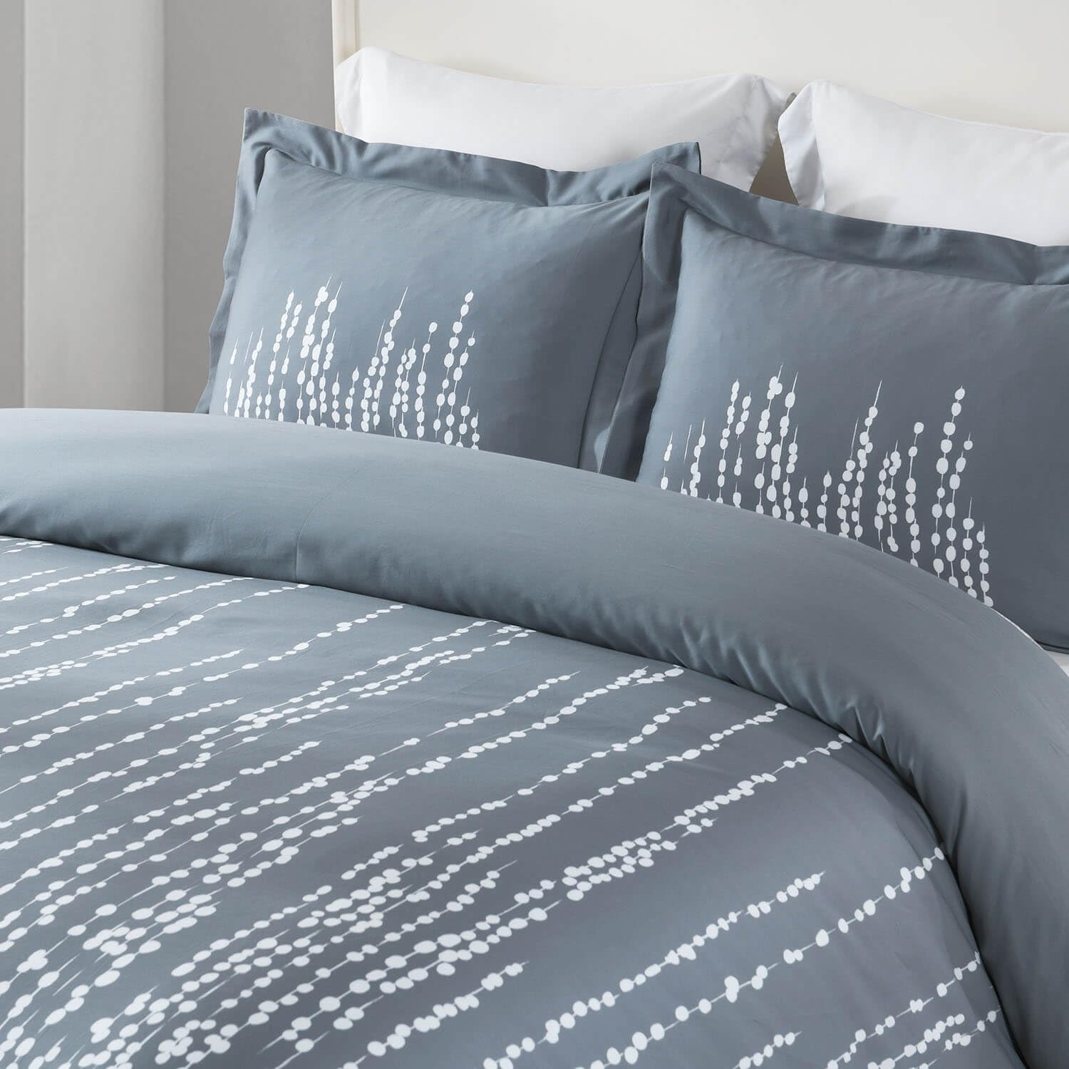 Pearla 3-Piece King/Cal-King Comforter Cover (Duvet-Cover-Set) 100% Cotton 300 Thread Count