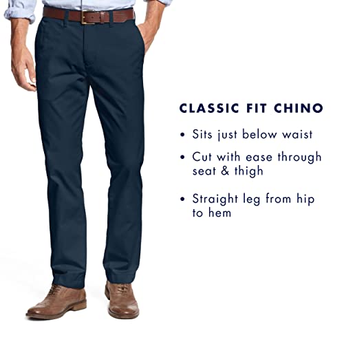 Tommy Hilfiger mens Big and Tall Classic Fit Stretch Chino Casual Pants, Navy Blazer, 42W x 34L US