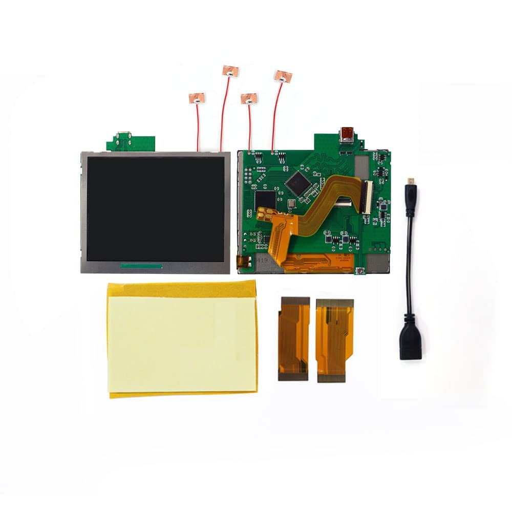 HISPEEDIDO NDSI GANi LCD Screen Replacements Kits, Backlit Display HDMI Converter Adapter Accessories Sets Compatible with GBA Game Boy Advance Playing on TV 720P