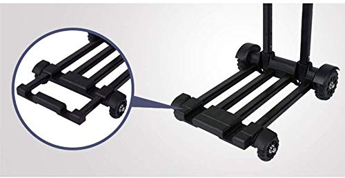 JF-XUAN Cart Foldable Trailer, Black Luggage Trolley Warehouse Truck