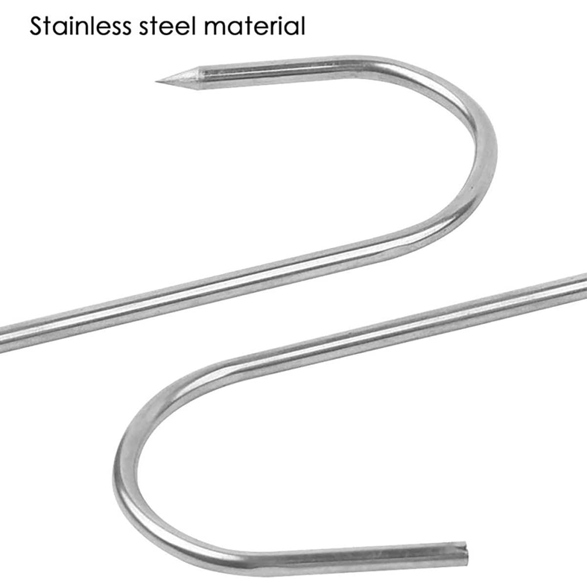Smoker Meat Hooks 8'', Heavy Duty Hook, Stainless Steel Butcher S-Hooks Meat Hooks for Smoker, Meat Hooks Butchering, Chicken Hunting Ribs Fish Beef Poultry Hanging Grill Hook , BBQ(8 inch 5pack)