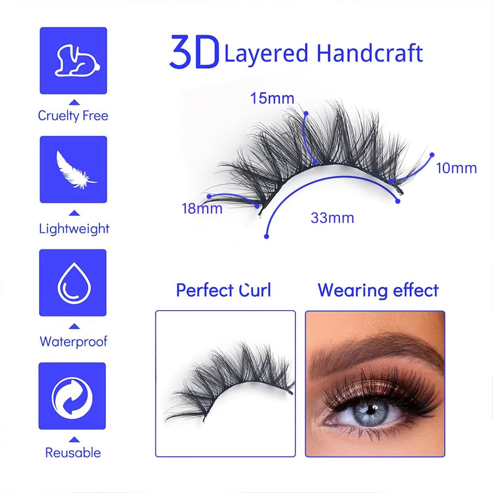 False Eyelashes Russian Strip Lashes Manga Lashes 10 Pairs of Natural Matte False Eyelashes
