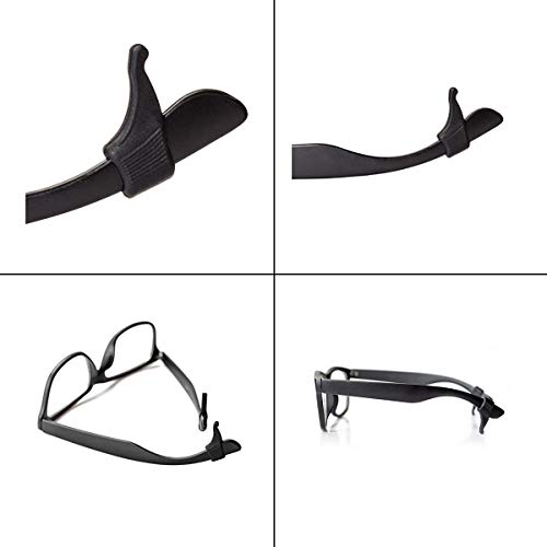Keepons Ministretch Black Prevent Eyeglass Slipping Anti Slip Anti Slide Eyewear Sunglasses Spectacles Glasses Temple Tips Sports Ear Hooks Sleeves Retainer (2 Pairs)