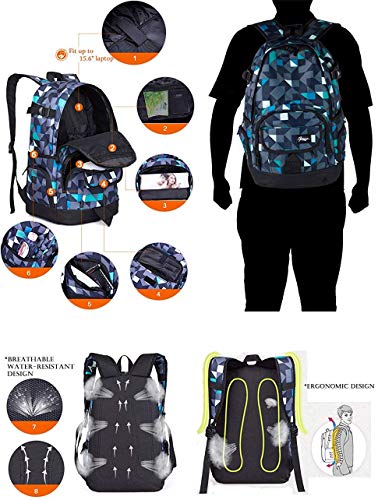 rickyh style School Backpack, Travel Bag for Men & Women, Lightweight College Back Pack with Laptop Compartmen…