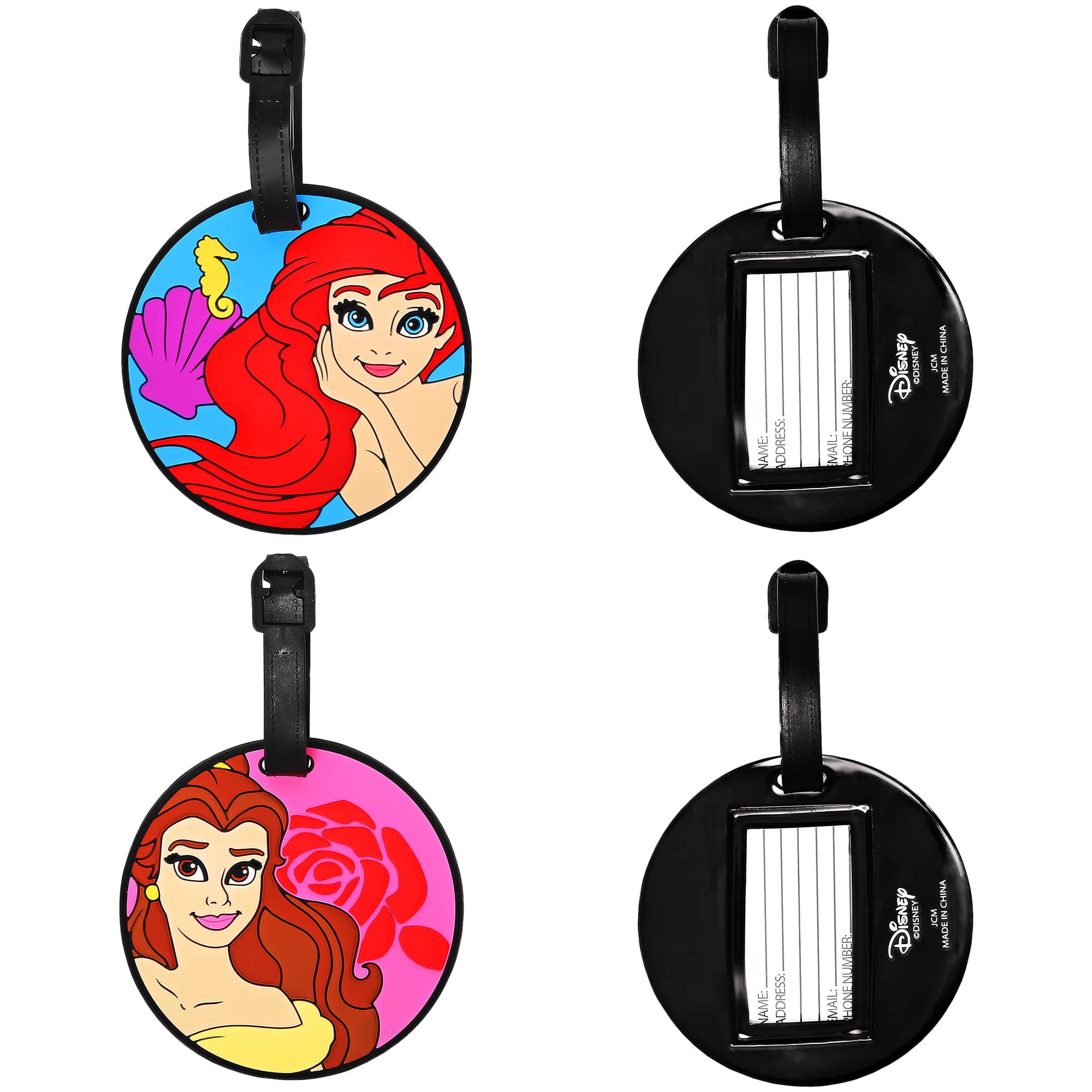 Disney Beauty & The Beast Luggage Tags 4-Piece Set - Mrs. Potts and Chip PVC Travel Tags - Disney Luggage Tag