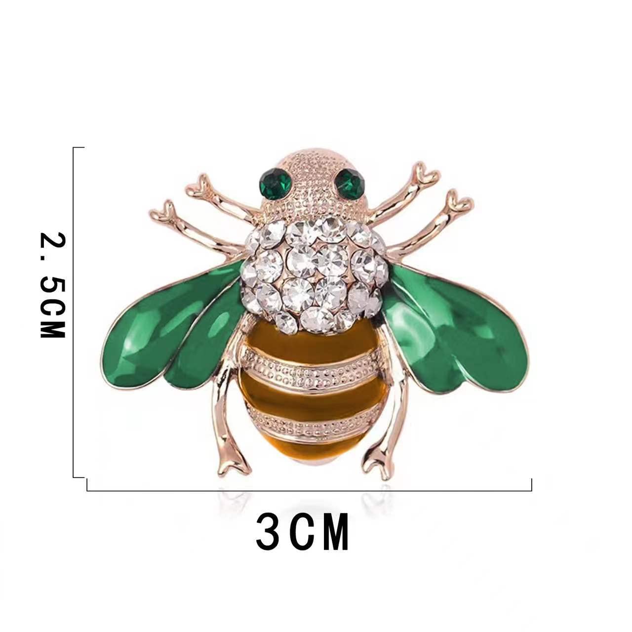 GOLDEN STRAWBERRY 6 PCS Honey Bee Brooches Lapel Pins Crystal Insect Themed Bee Brooches for Women ( 3 Colors)