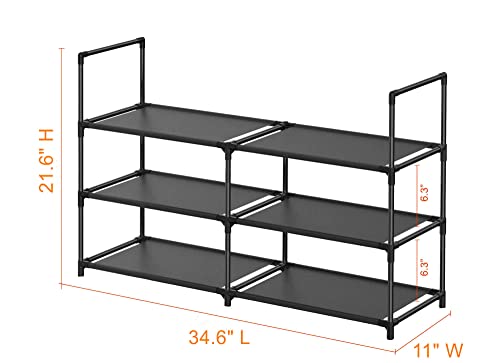 SmartYeen 3-Tier Shoe Rack,12 Pairs Shoe Shelf Storage Organizer for Closet Entryway
