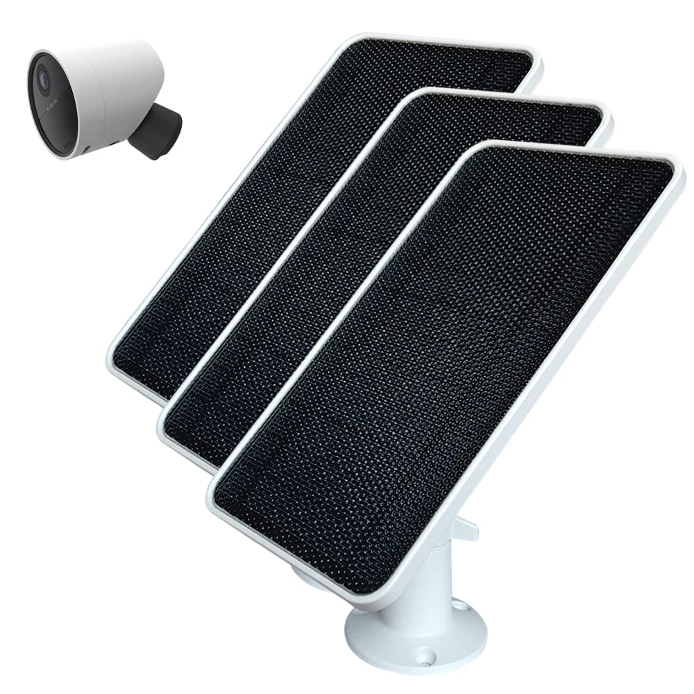 JJMASEE Solar Panel for SimpliSafe Outdoor Security Cameras (3 Pack), Featuring Weatherproof Durability and Continuous Power Supply, Comes with a 13FT Cable and Aluminium Alloy Wall Mount