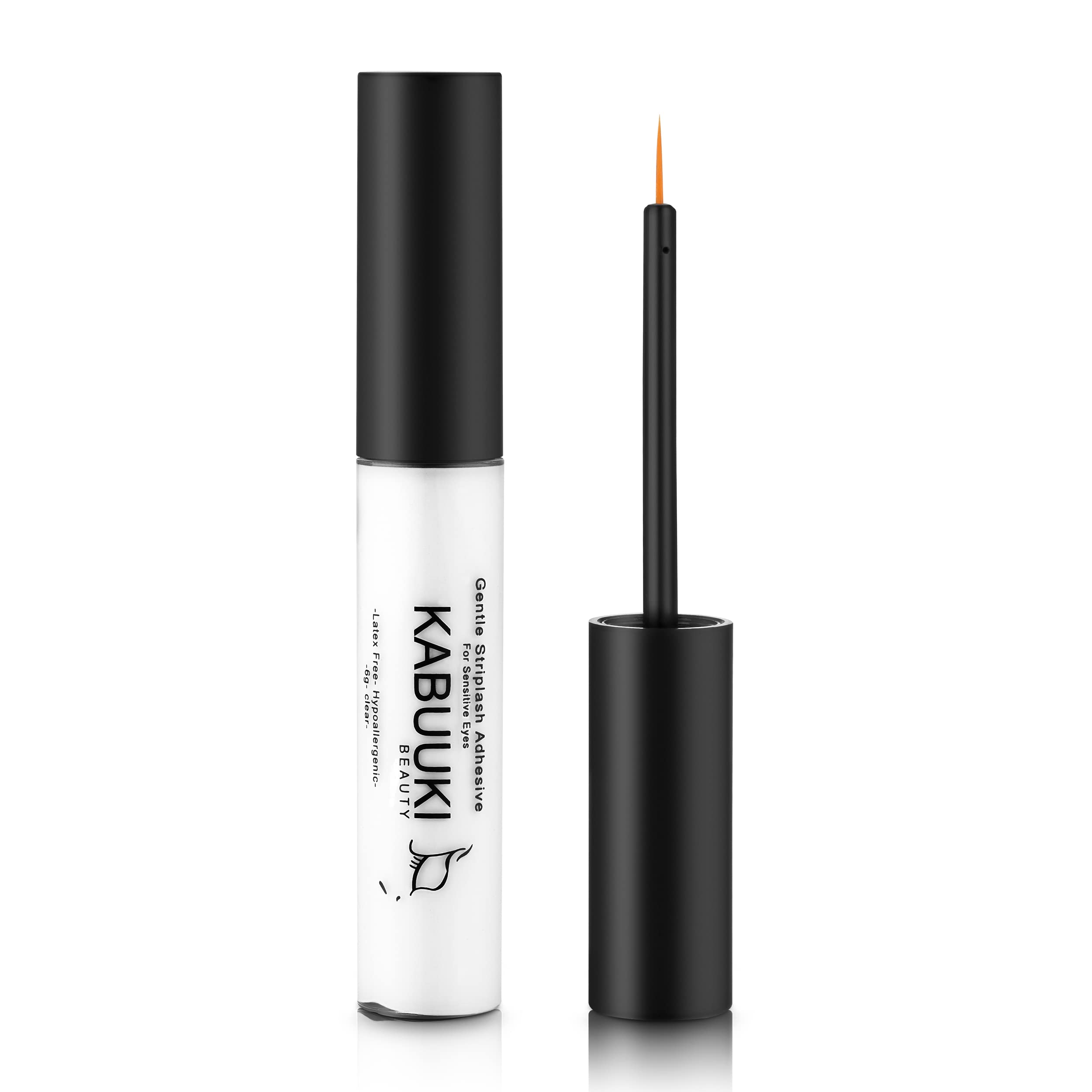 Kabuuki Beauty Clear lash Glue for Sensitive Eyes, Hypoallergenic lash Glue, Latex Free lash Glue