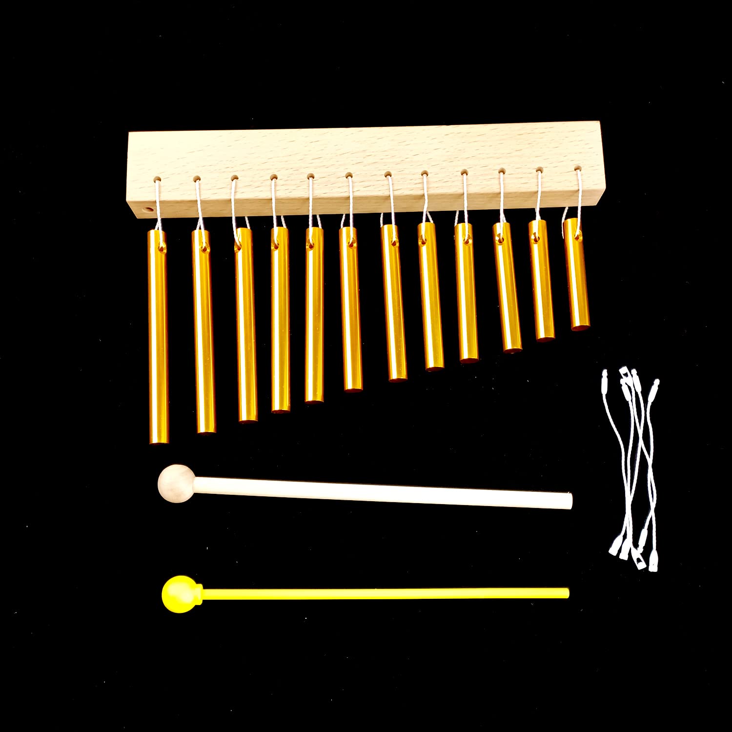 LOONELO 12-Tone Top Bar Chime,Wind Chime Instrument Percussion for For Music Classroom,Meditation,Yoga with Mounting Stand and 2 Sticks