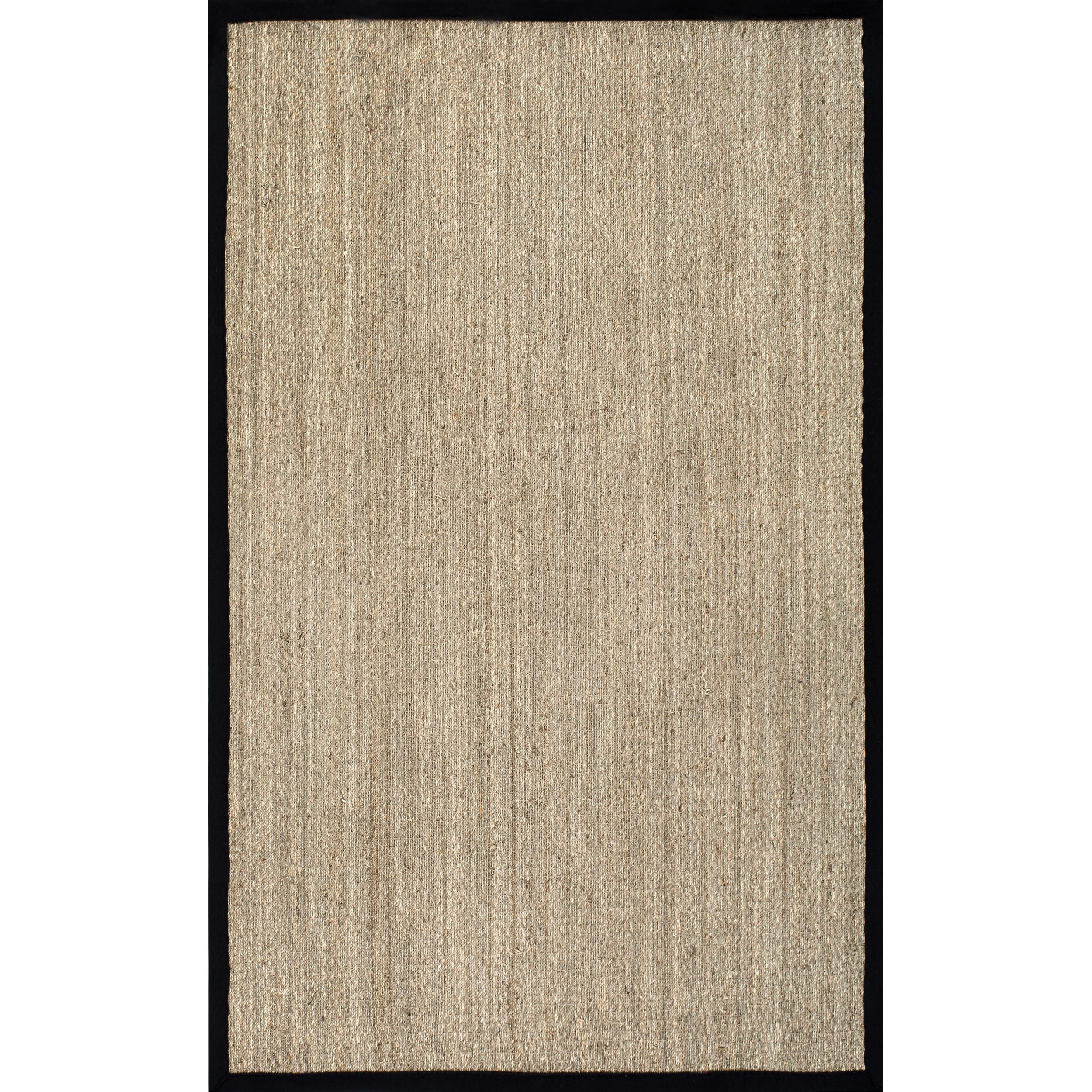 nuLOOM 2x3 Elijah Seagrass Area Rug, Black, Solid Farmhouse Style, Cotton Bordered, Basketweave, Natural Fiber, For Bedroom, Dining Room, Living Room, Hallway, Office, Kitchen, Entryway