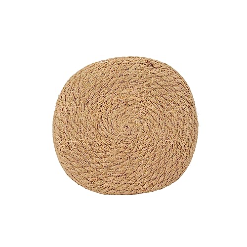 Foreside Home & Garden Woven Tapered Basket Jute & White Cotton Rope