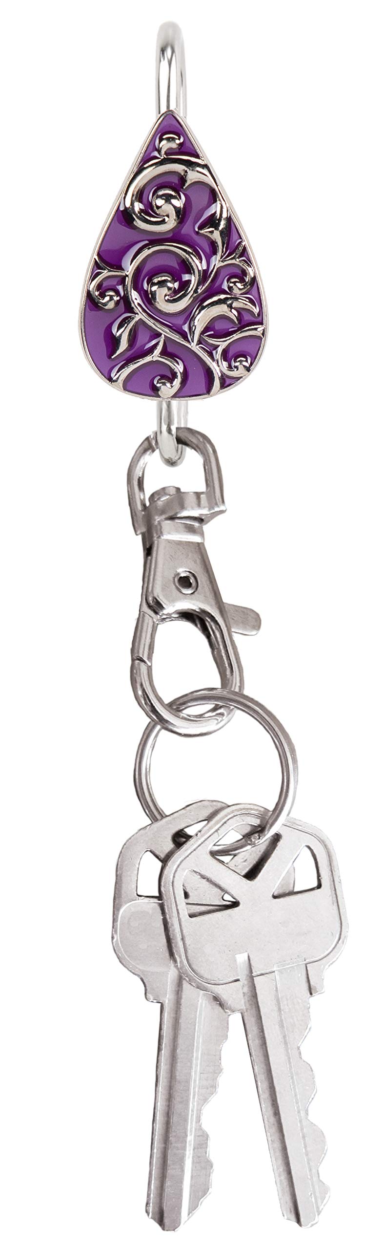 FINDERS KEY PURSE Original, Patented Keychain Purse Hook, Key Holder with Clasp and Cute, Trendy Charm Teardrop