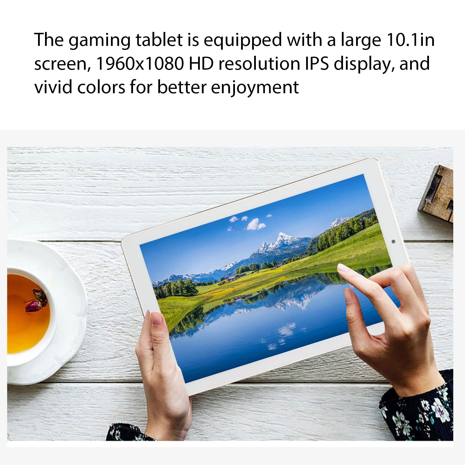 LBEC 10.1in Tablet, Rear 13MP 100 to 240V HD Tablet Octa Cores for Adults for Office (US Plug)