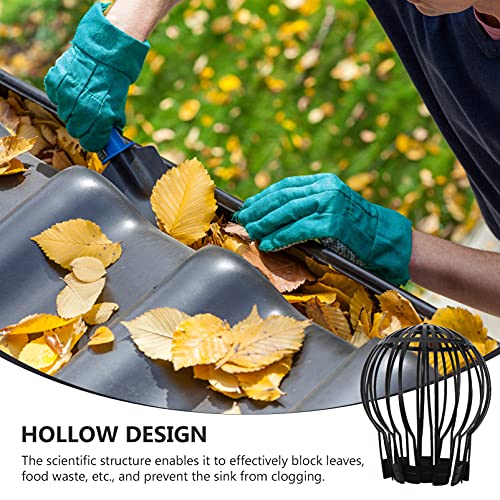 UKCOCO Bathtub Filter 4pcs Roof Filter Gutter Guard Leaf Strainer Black Downspout Drain Cover Anti Blocking Gutter Down Spout Rain Protector Rooftop Floor Drain Basket Bath Filter