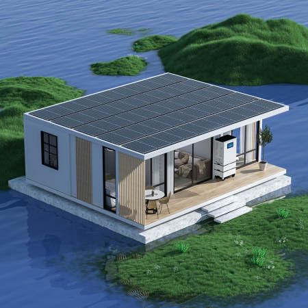 Luxuary Smart Zero Carbon Mobile House 20ft, Portable House with 1Bedroom 1Bathroom 1Kitchen 1living Area with Smart Solar System, Air Conditioner and Heating, Portable Camping Cabin