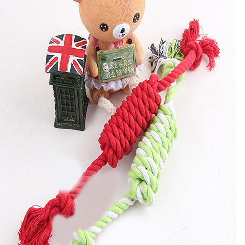 shlutesoy Pet Chew Toys,Handmade Bow Puppy Dog Pet Toy Cotton Braided Bone Chew Knot Rope