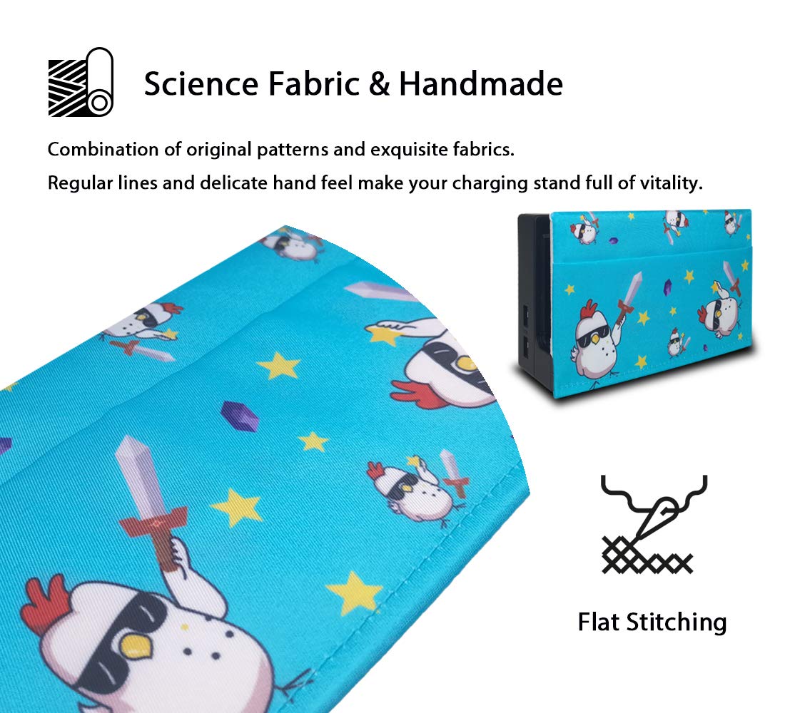 Ferkurn Switch Dock Sleeve Dust Cover Soft Compatible with Switch Dock Set, Switch Dock Sock Sleeve Cover Lining Anti Scrash Cover Dust Switch HDMI Dock Station Skin, Cyan