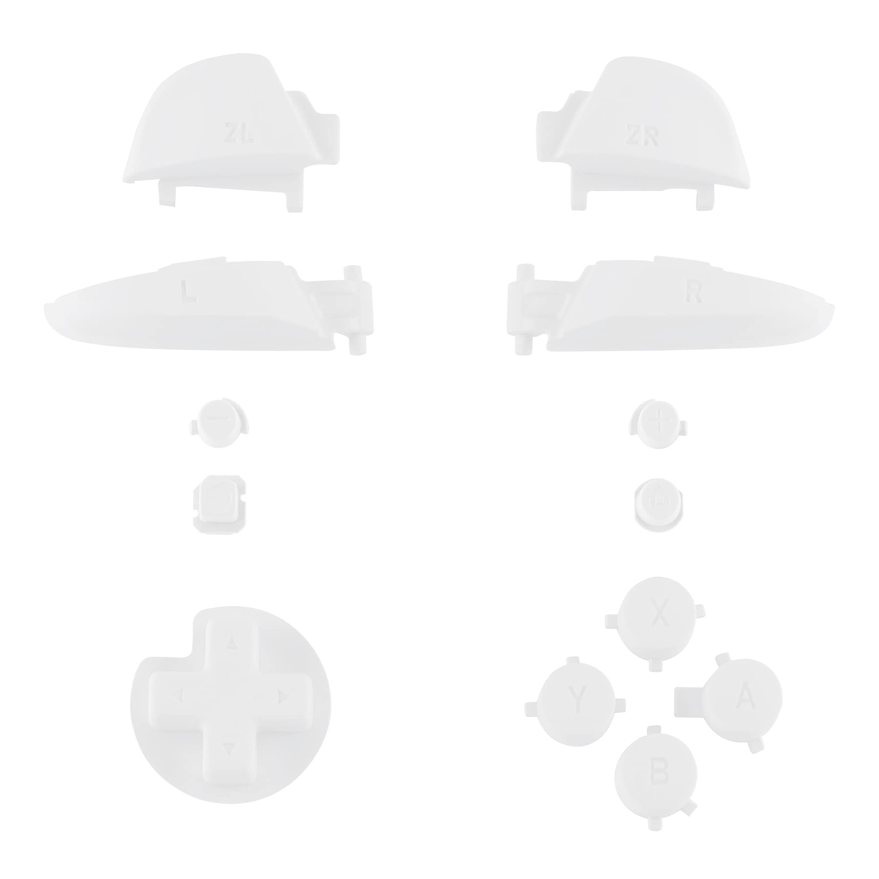 eXtremeRate White Repair ABXY D-pad ZR ZL L R Keys for Nintendo Switch Pro Controller, DIY Replacement Full Set Buttons with Tools for Nintendo Switch Pro - Controller NOT Included