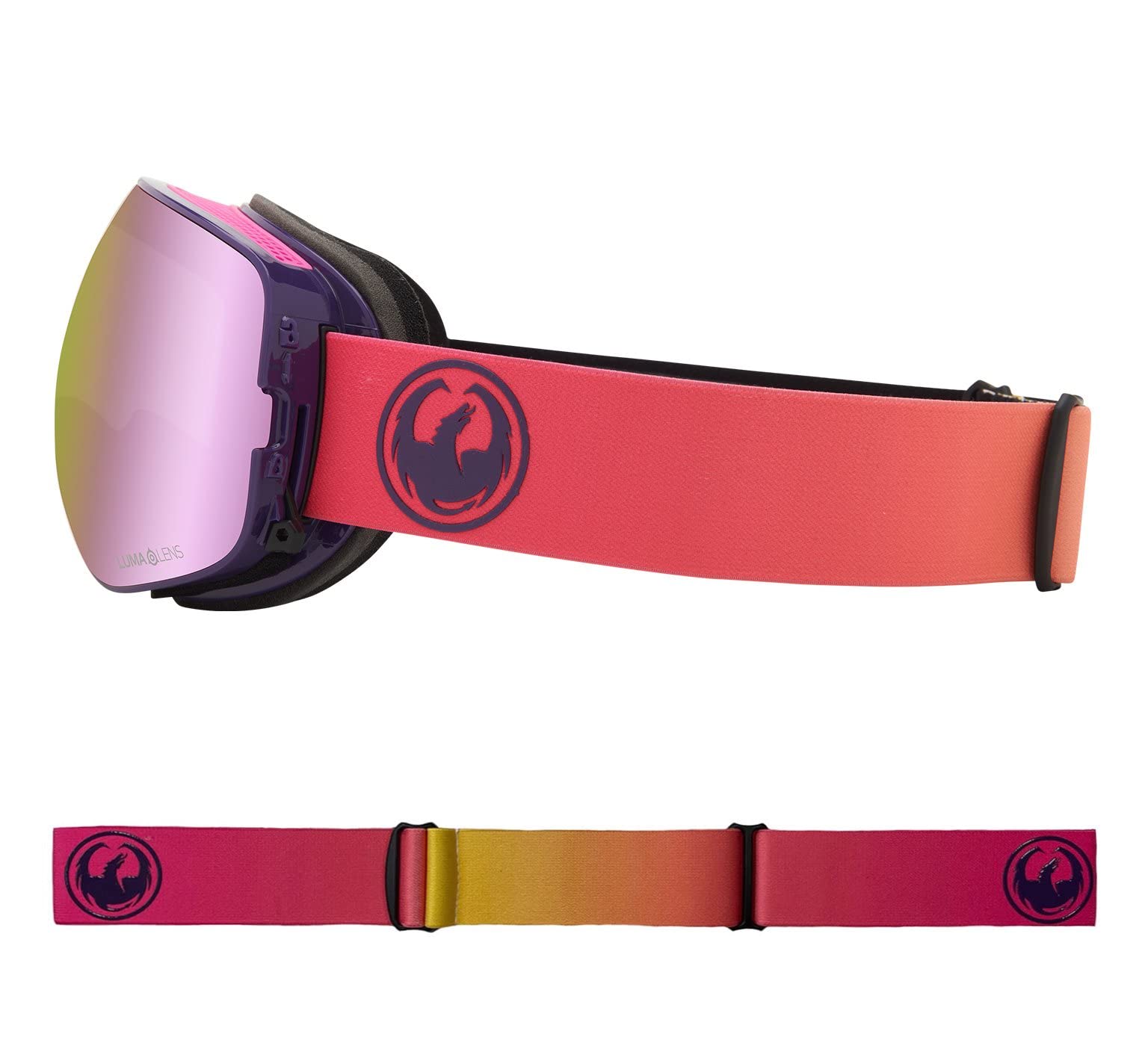 Dragon Alliance X2S Smaller Fit Fade Pink/Lumalens Pink Ion Snow Goggles