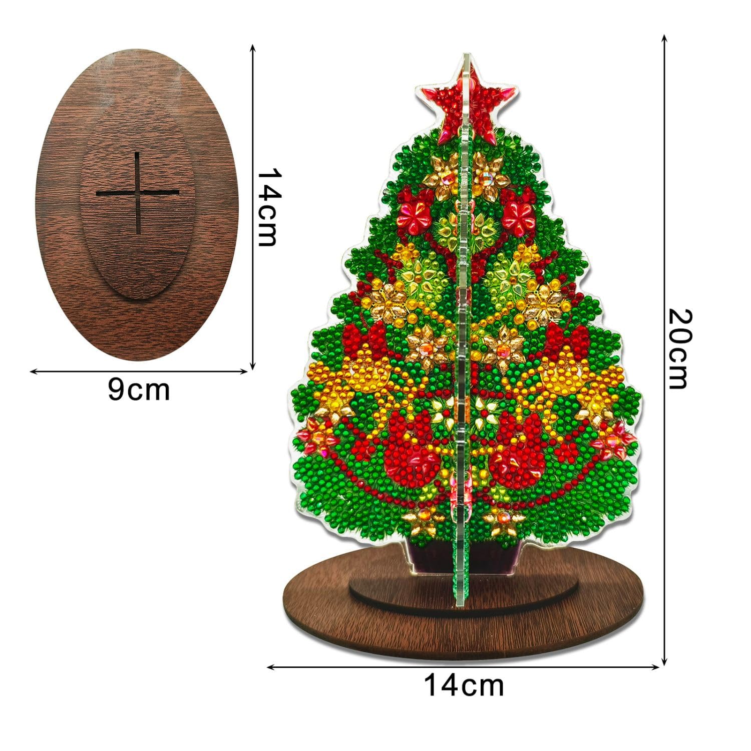 Diamond Painting Ornament 5D DIY Diamond Art Creative Christmas Tree Mosaic Making Kits by Number Kits Christmas Desktop Home Decoration Double Sided Spot Drill
