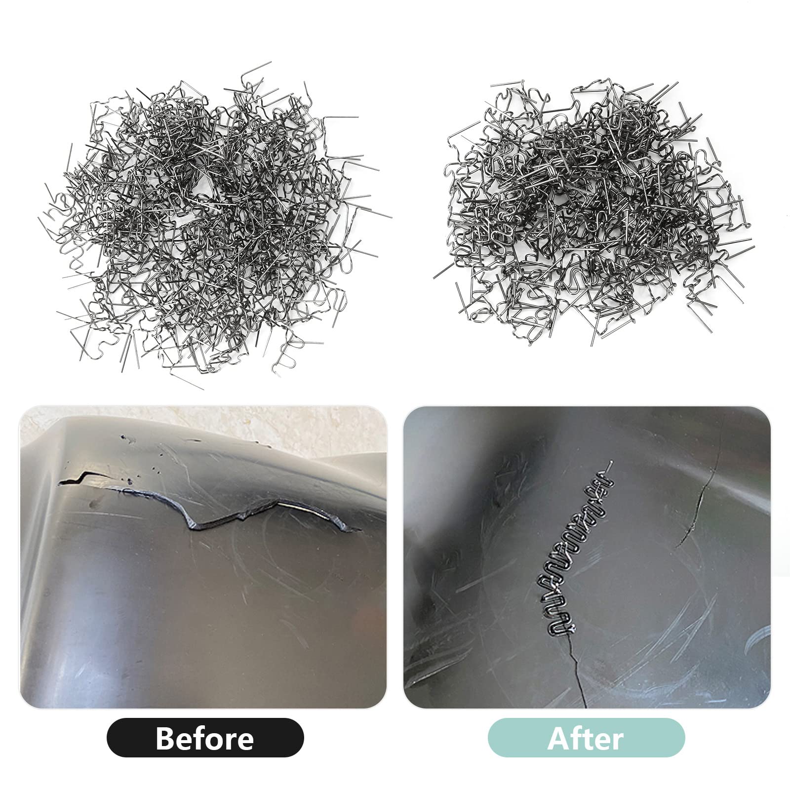 JMIATRY 2000 PCS Plastic Welding Hot Staples Stainless Steel 0.8mm 0.6mm Plastic Welder Staples Wave Shape Repair Kit for Plastic Welder Machine Car Bumper Dashboard Lamp Holder Repair