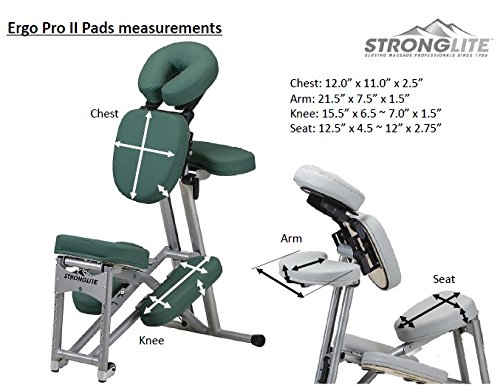 STRONGLITE Portable Massage Chair Ergo Pro II - Ultra-Strong, Lightweight, Folding Tattoo Spa Massage Chair with Wheels & Carry Case (600lbs Working Weight), Teal