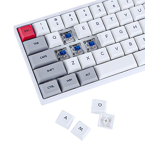 EPOMAKER SK66S 60% Keys Bluetooth 5.1 Wireless Wired Dual Mode Gateron Optical Mechanical Gaming Keyboard with RGB Backlight and PBT Heat Sublimation Keycaps (Gateron Optical Blue, Grey White)