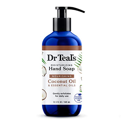 Dr Teal's Gentle Exfoliating Liquid Hand Soap, Coconut Oil & Essential Oils, 12.5 fl oz (Packaging May Vary)