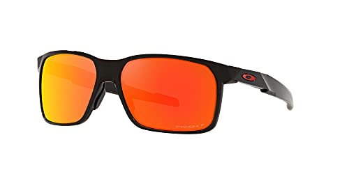 Oakley Men's OO9460 Portal X Rectangular Sunglasses, Polished Black/Prizm Ruby Polarized, 59 mm