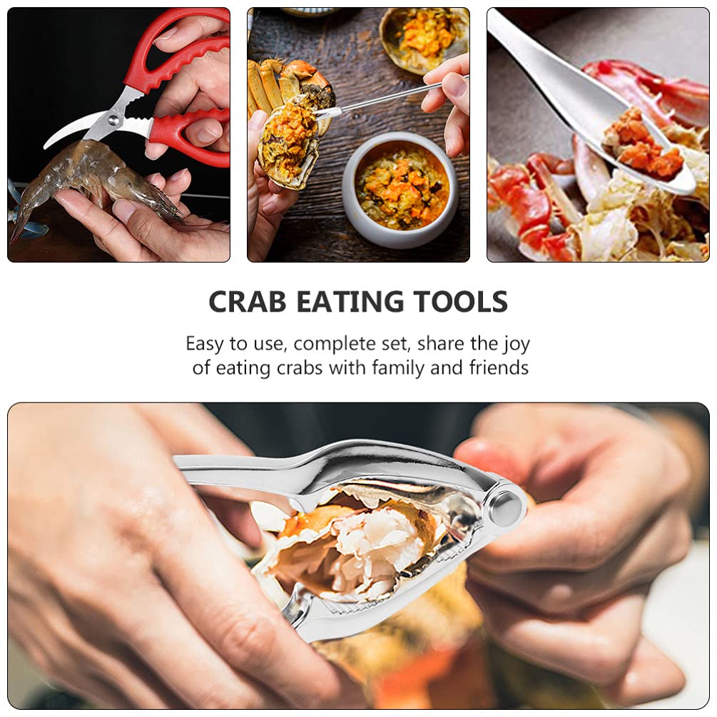Hemoton 1 Set 8pcs Crab Eating Tool Lobster shellers Crab Leg Forks Lobster Picks Crab Tool Lobster Shell Opener Shrimp Lobster Utensils Seafood Utensils shelled Stainless Steel Appliance