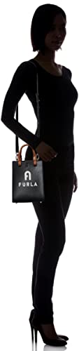 Furla 1057-E0500 VARSITY STYLE MINI TOTE N/S NERO+PERLA e Tote Bag