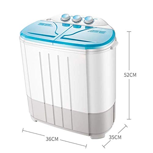 Double Bucket Washing Machine，Portable Compact Washing Machine Twin Tub Capacity, Lightweight Small Laundry Washer for Apartment