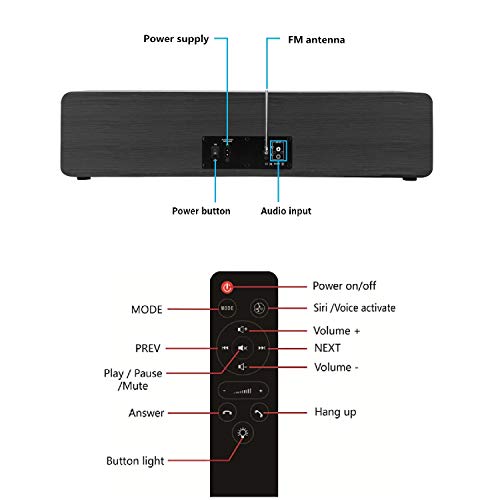KEiiD CD Player with Speakers Bluetooth for Home Stereo System Boombox | FM Radio USB SD AUX Remote Control | 28 Inch Long with Bluetooth Receiver (Black Finish)