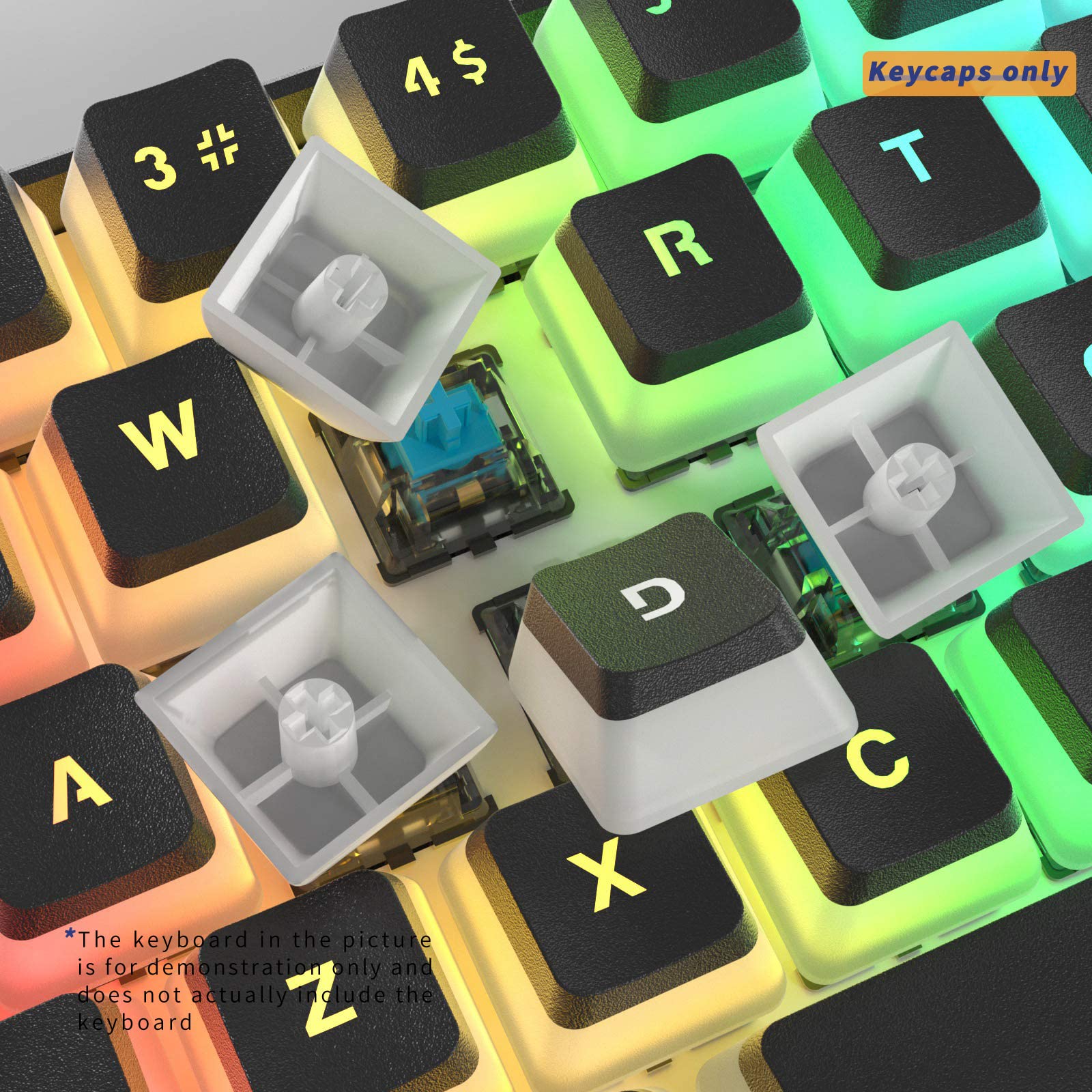 DIERYA PBT Double-Shot Pudding Keycaps, 108 Keys OEM Profile ANSI Layout Keycaps Set, Compatible with Full-Size/TKL/80%/75%/60% Percent Mechanical Gaming Keyboard (Keycaps only)