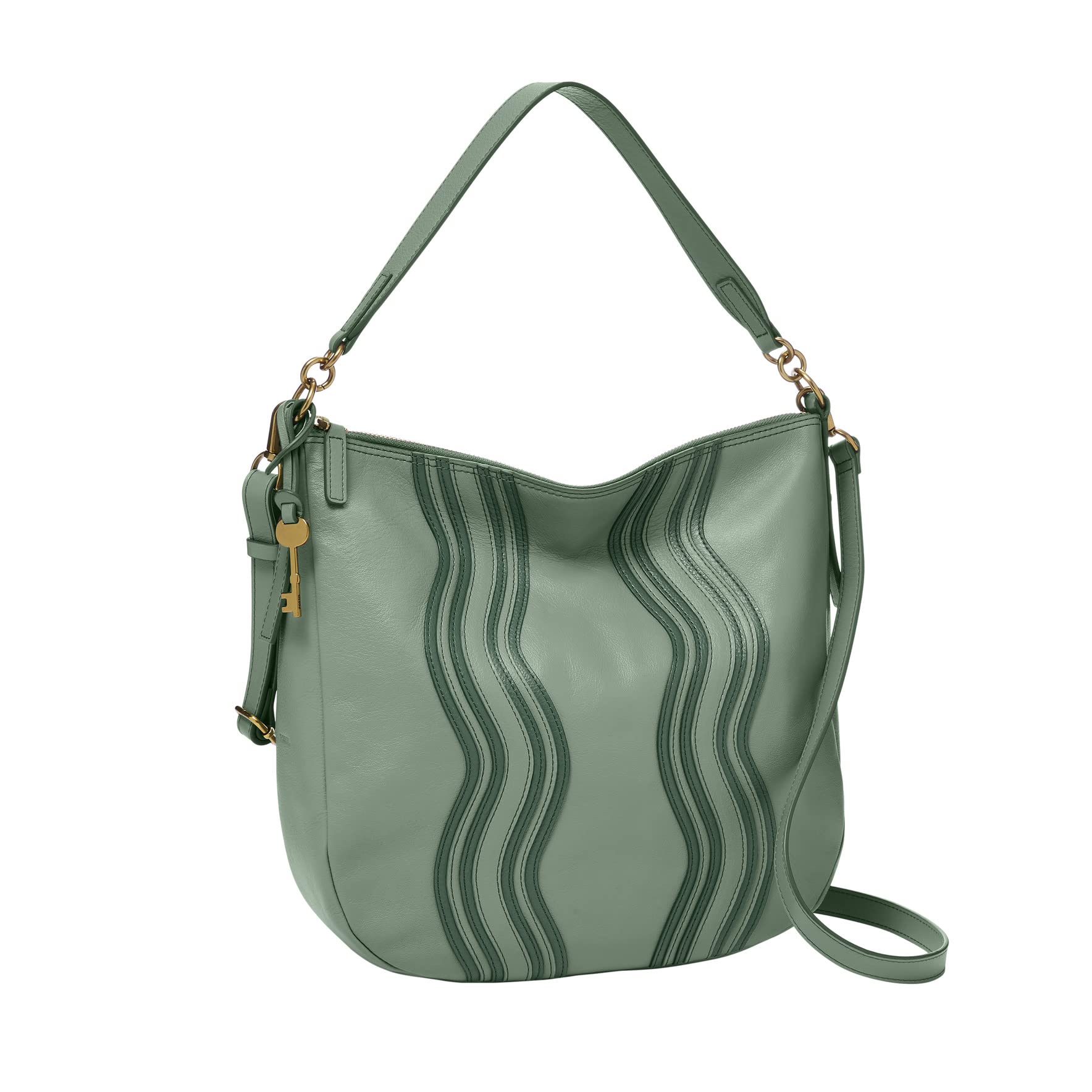 Fossil Women's Jolie Eco-Leather Hobo Purse Handbag, Sage (Model: ZB1693343)