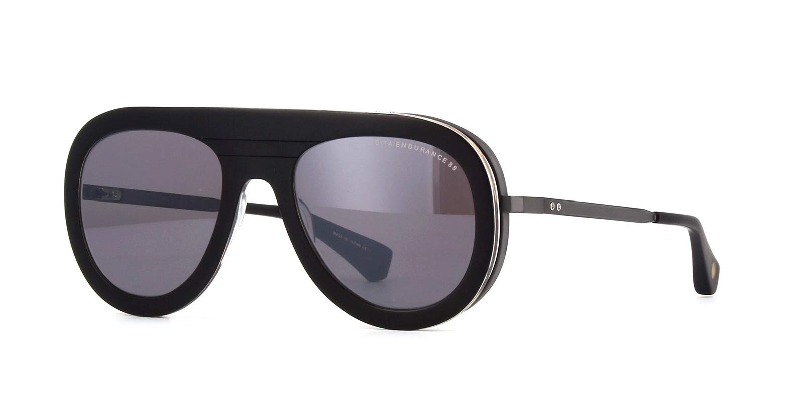 Dita Endurance-88 DTS107-55-02 Matte Black on Crystal Clear with Rose Gold Sunglasses w/Dark Grey with Black Flash Lens