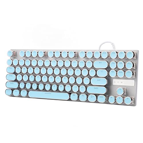 LBEC Mechanical Keyboard, Red Switch 26 RGB Lighting Effects 2 Colors Injection Molding Red Switch Mechanical Gaming Keyboard (Blue Electroplating Punk)