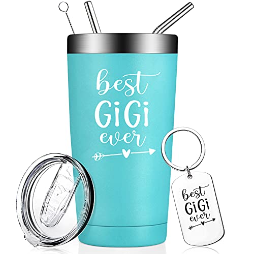 Fufandi Best Gigi Ever - Gigi Gifts for Grandma - Funny Christmas Gifts for New Grandma, Nana, Soon To Be Gigi, World's Best Gigi Tumbler Cup (20oz, Mint)