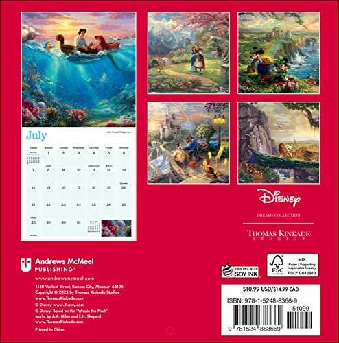 Disney Dreams Collection by Thomas Kinkade Studios: 2024 Mini Wall Calendar