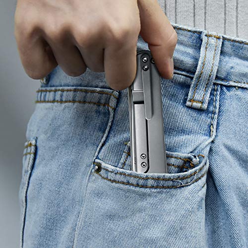 Kizer Cutlery Folding Pocket Knife Front Flipper Drop Point Blade Titanium Handles Tactical Knife, Justin Lundquist Feist Ki3499