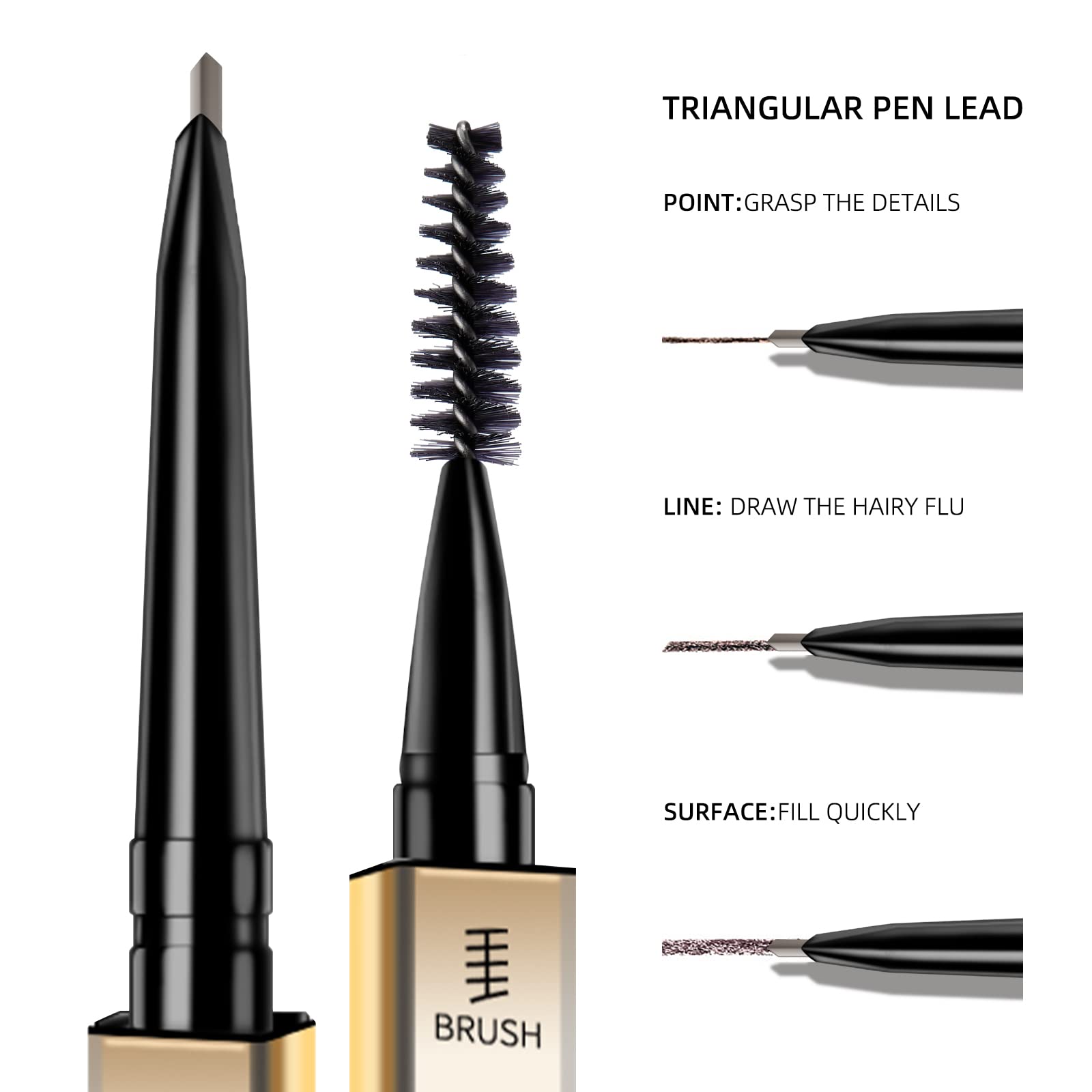 Eyebrow Pencil,Waterproof Long-Lasting Microblading Ash Brown Brow Pencil,Natural Eyebrow Makeup Ultra Slim Defining Eyebrow Pencils