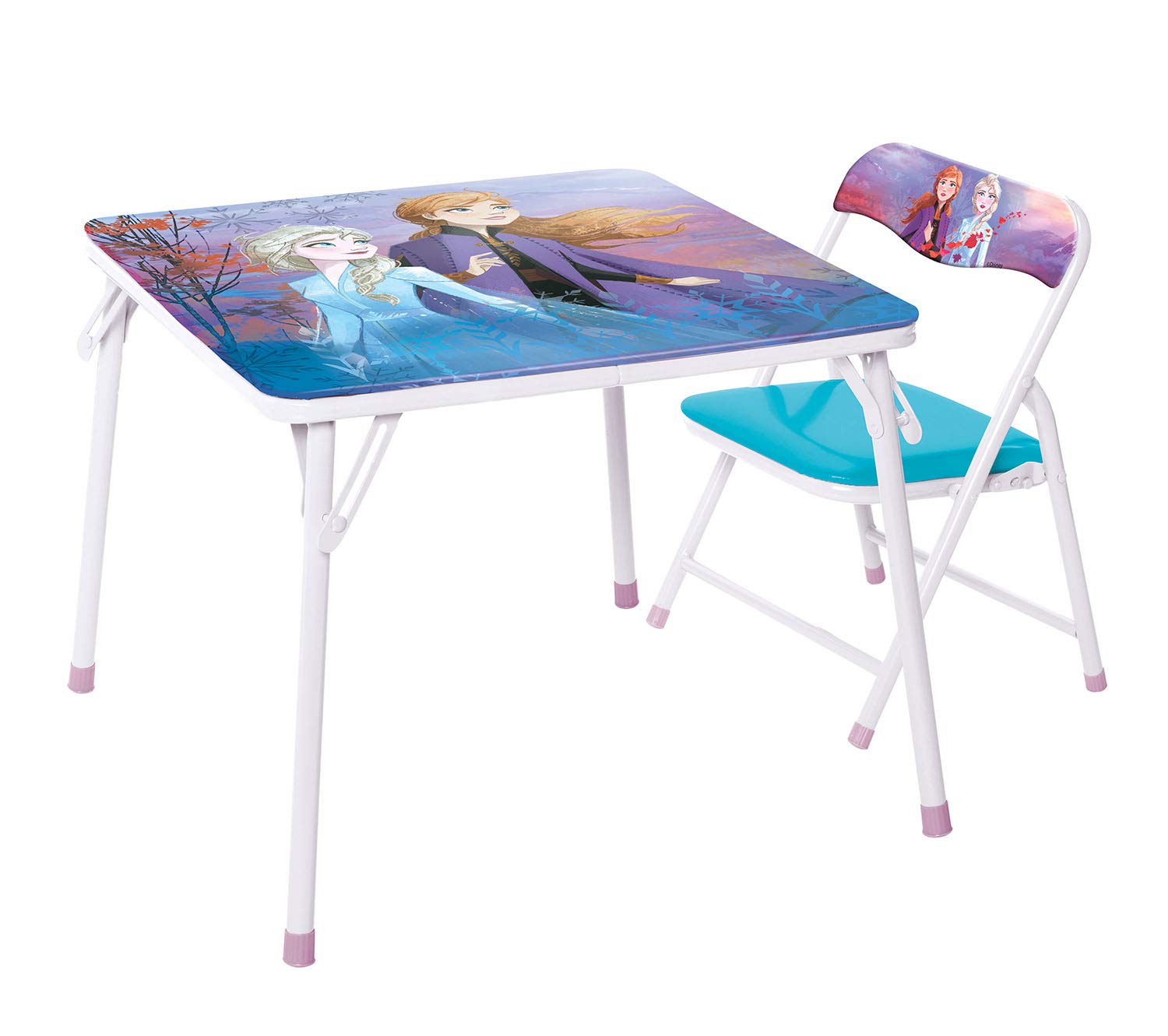 Disney Frozen Activity Table & Chair Set for Toddlers 24-48M, Includes 1 Table & 1 Chair - Sturdy Metal Construction, Table: 20"L x 20"W x 16.4"H, Chair: 12"L x 11.6"W x 17.7"H - Weight Limit: 70 lbs