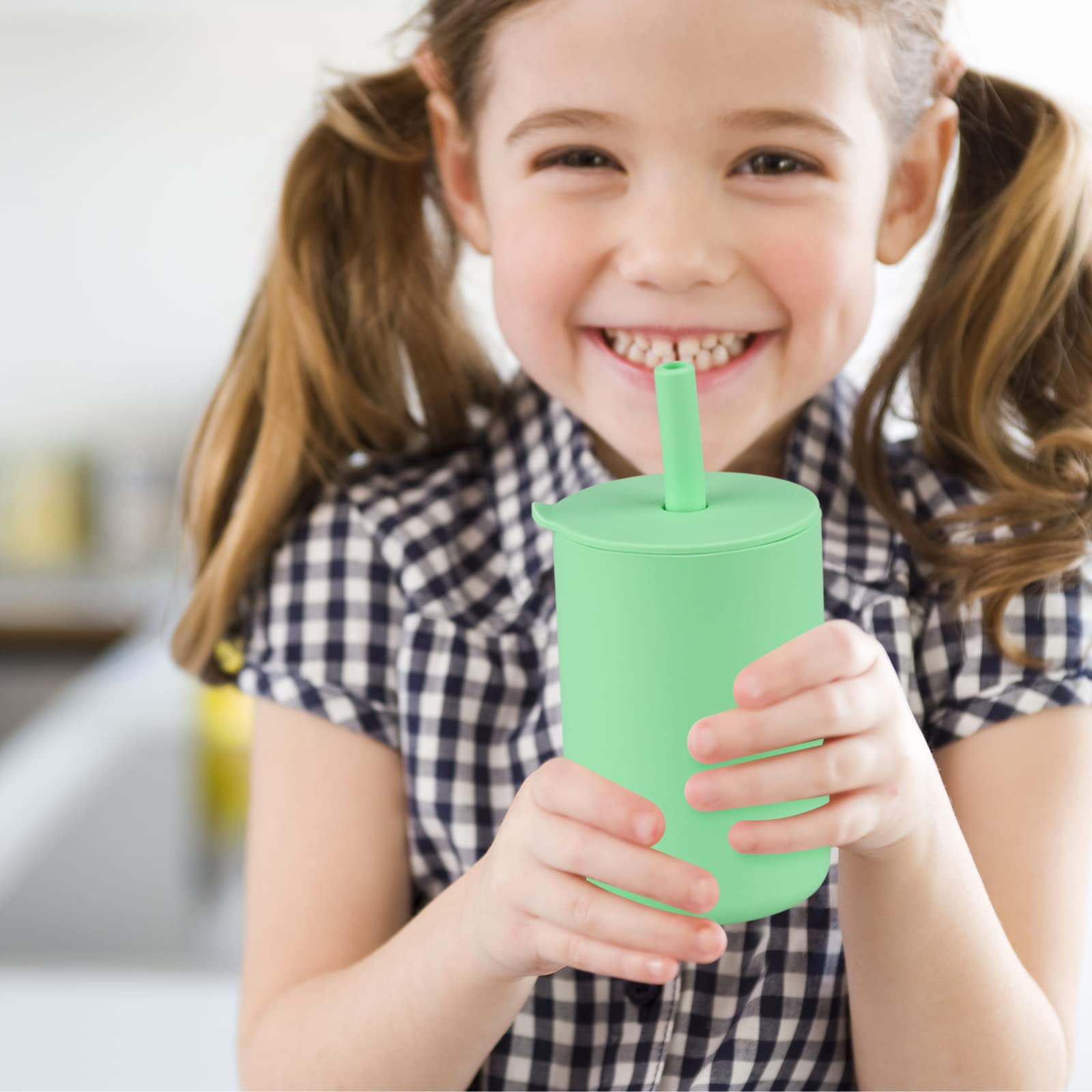 Kalovin Baby Sippy Cup, 3 Pack Silicone Trainer Cup Toddler Training Straw Cup for Boys and Girls, Unbreakable, Spill Proof Sippy Cup for Toddlers, 6 oz