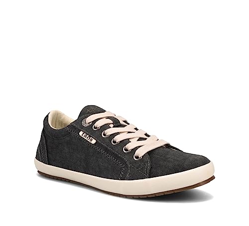Taos Footwear Women's Star Canvas Sneaker - Style and Comfort Charcoal Wash 9 M US