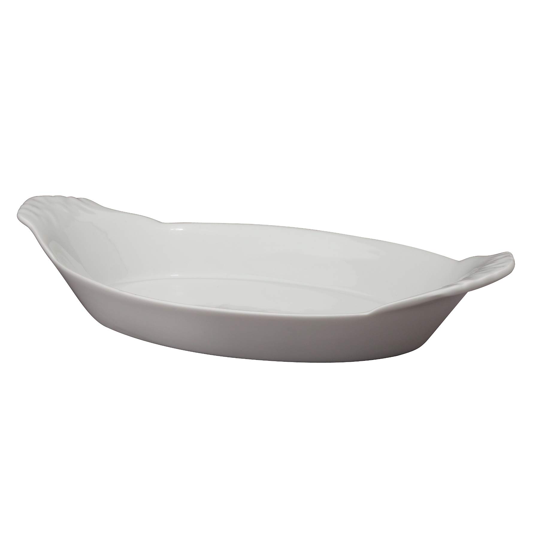 HIC Harold Import Co. Kitchen Oval Au Gratin Baking Dish Set, Fine White Porcelain, 10-Inch, Set of 4