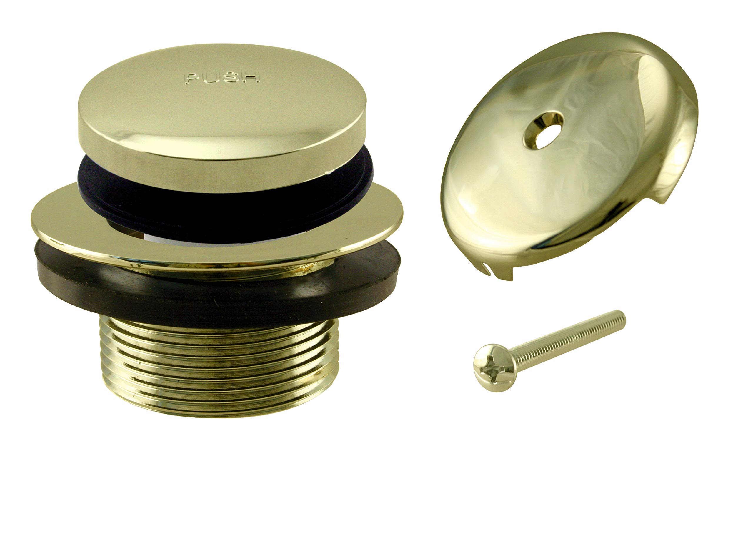 Westbrass Tip-Toe Sch. 40 PVC Bath Waste with One-Hole Elbow, Polished Brass, D49321-01