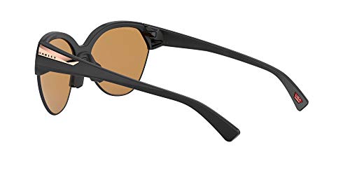 Oakley Women's Oo9447 Trailing Point Rectangular Sunglasses, Matte Black/Prizm Rose Gold Polarized, 65 mm